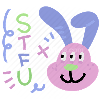 Download stfu, rabbit, bunny, monster, three eyes, sticker, character ...