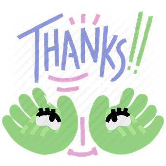 Download thanks, thank you, hand, gesture, sticker, character, grateful ...