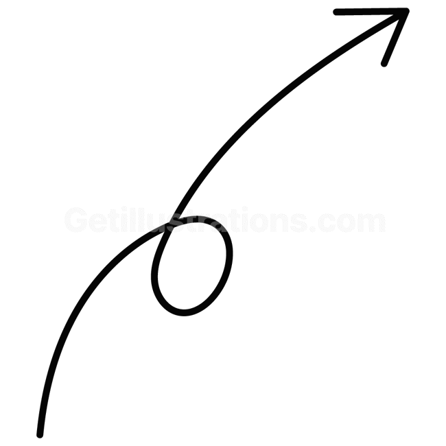 Download arrow, curl, turn, upward, up, move- Elemental scribble