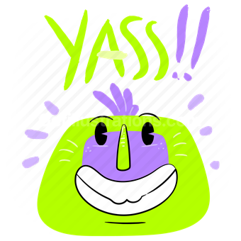 Download yass, yes, happy, emotion, sticker, smiley, face, character ...