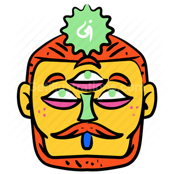Download smiley, face, sticker, man, male, third eye, meditation, zen ...