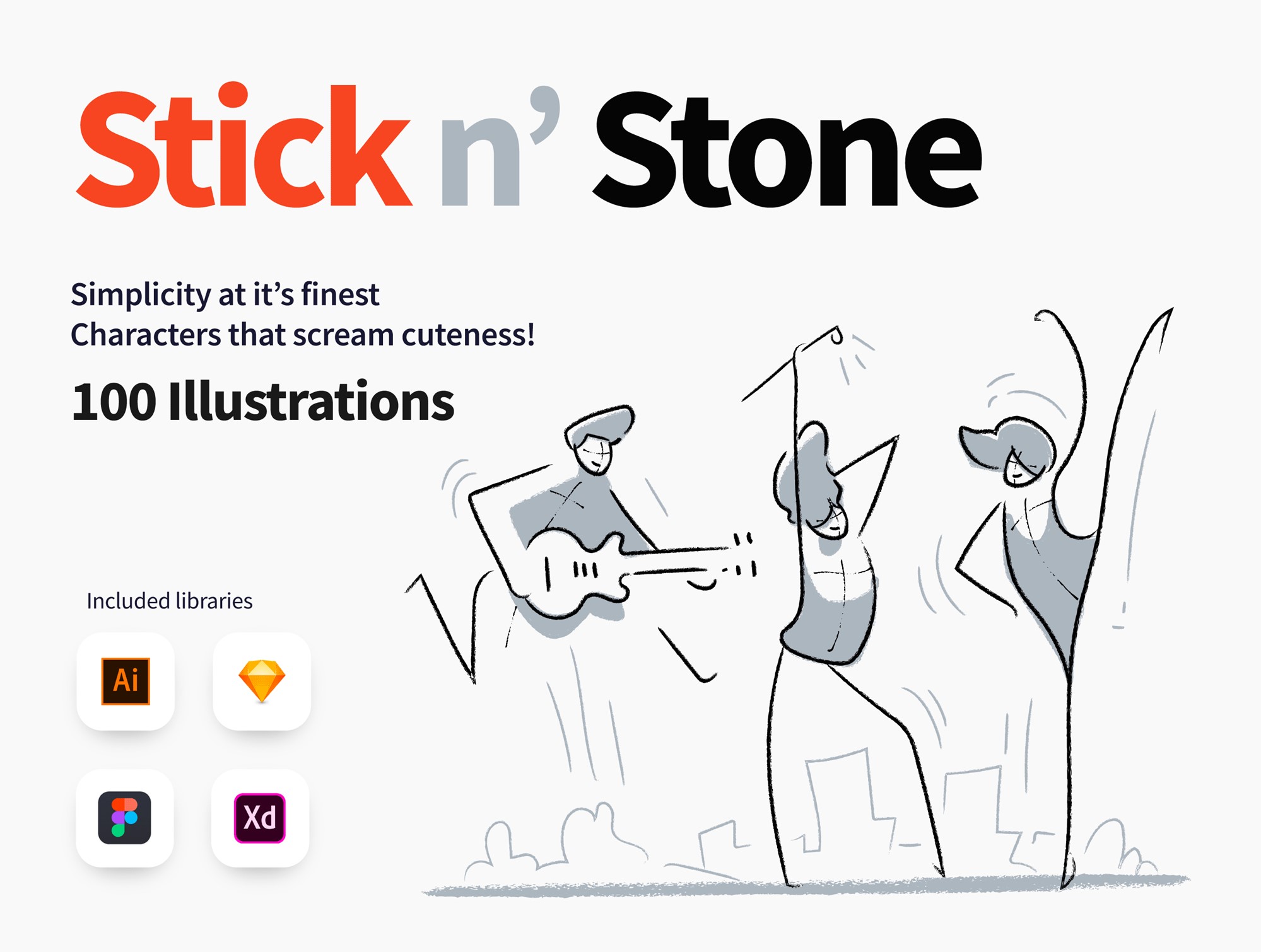 Stick n Stone Stickman illustrations pack